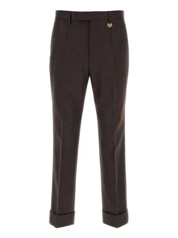 Burberry Wool Trousers - Brown