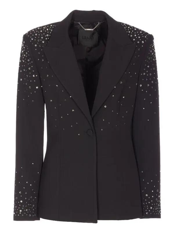Liu Jo Jacket With Crystal Embellishments - Black