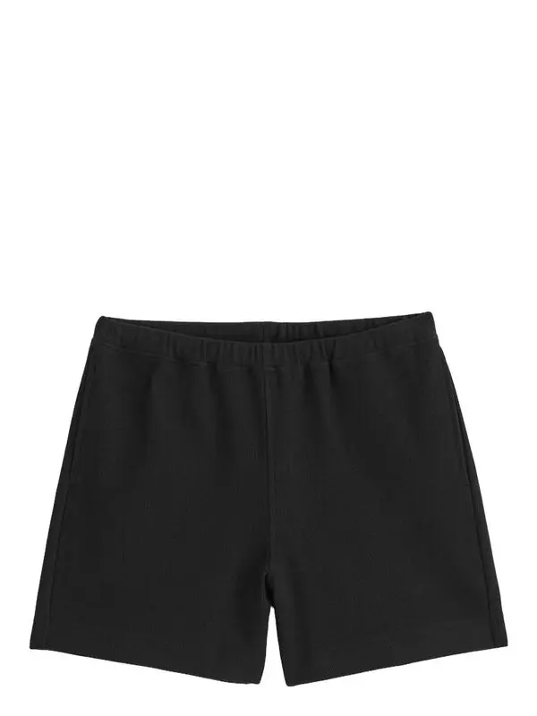 Cos Textured Cotton-jersey Shorts - Black