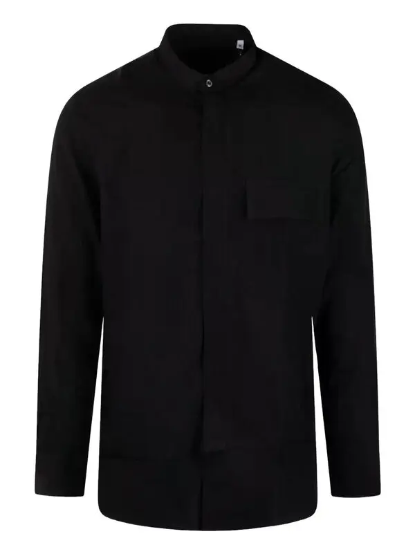 LOW BRAND Collarless Shirt - Black