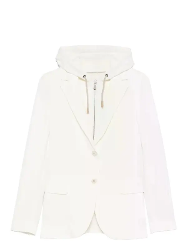 Eleventy Hooded Blazer - White