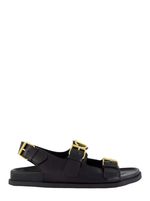 Valentino Garavani Vlogo Signature Buckle-detail Sandals - Black