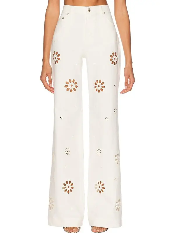 LoveShackFancy Carolette Pant - Optic White