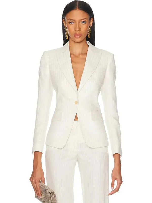 TOM FORD Single Breasted Jacket - Champagne Silver