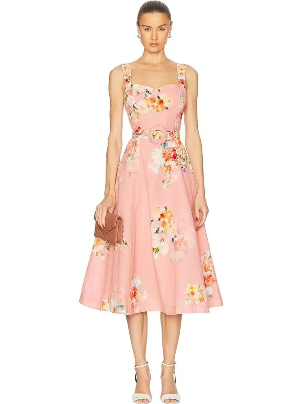 Hemant & Nandita Saba Buckle Long Dress - Peach Floral