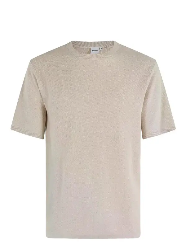 Aspesi Knitted Cotton T-shirt - Neutrals
