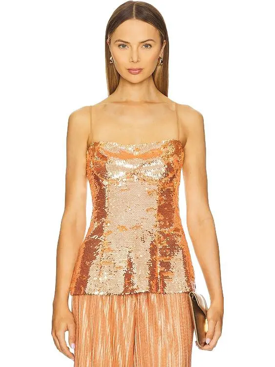 SABINA MUSAYEV Mackenzie Metallic Top - Copper