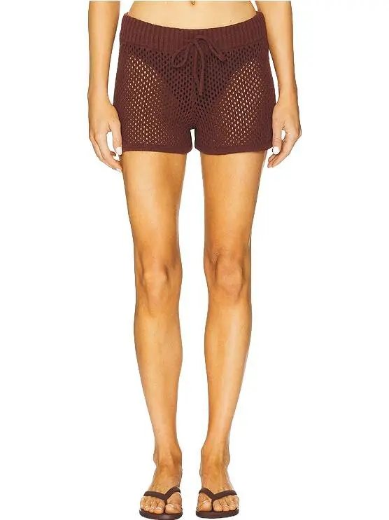 Onia Crochet Knit Micro Short - Rum