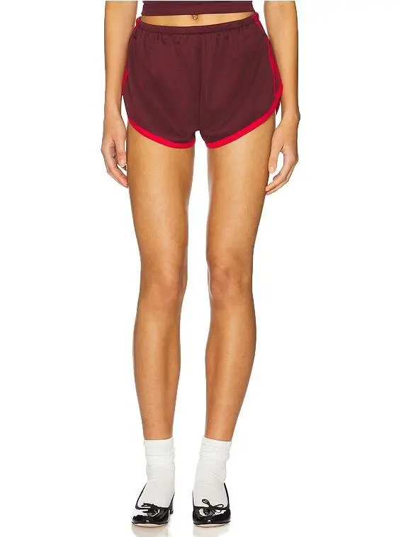 LOVERS AND FRIENDS Adina Short - Burgundy & Red