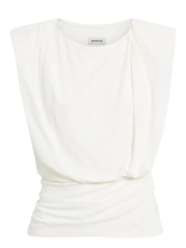 Simkhai Draped Jersey Top - Ivory