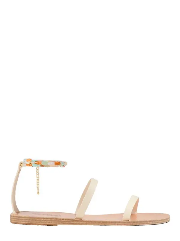 ANCIENT GREEK SANDALS Smirni Embellished Leather Sandals - Off-white