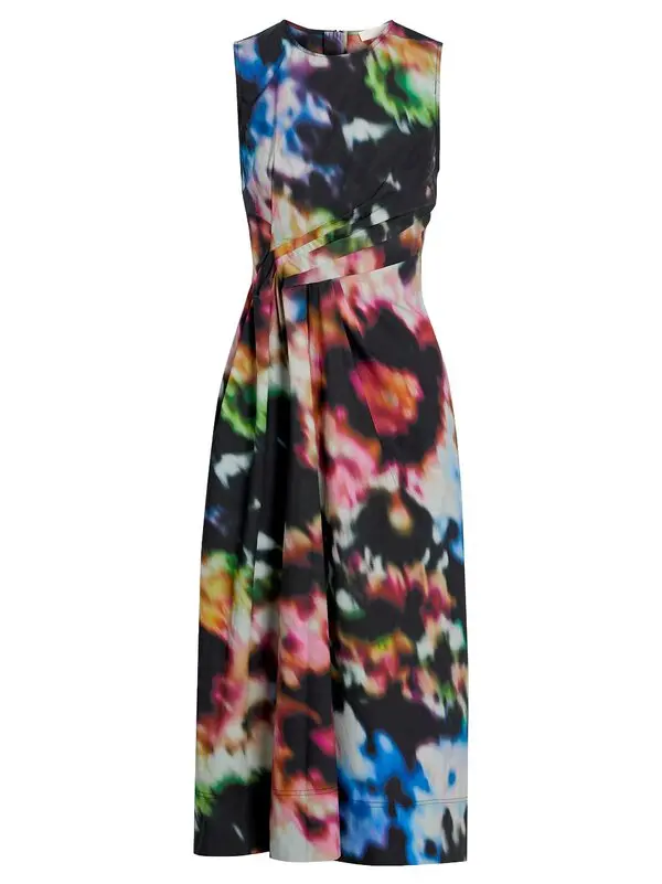 Ulla Johnson Davina Printed Cotton-poplin Midi Dress - Multicolor