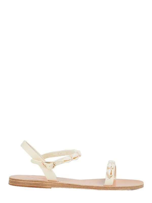 ANCIENT GREEK SANDALS Irida Shell-embellished Leather Sandals - Off-white