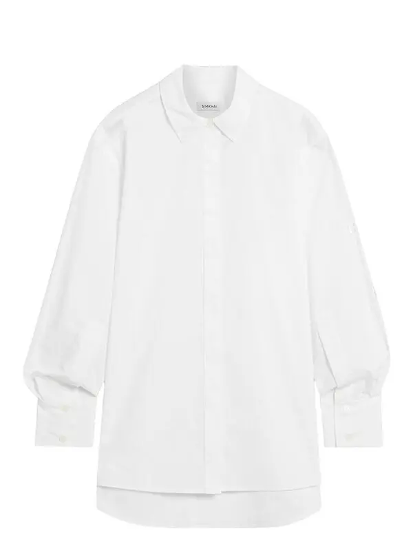 Simkhai Chandler Cotton-blend Poplin Shirt - White