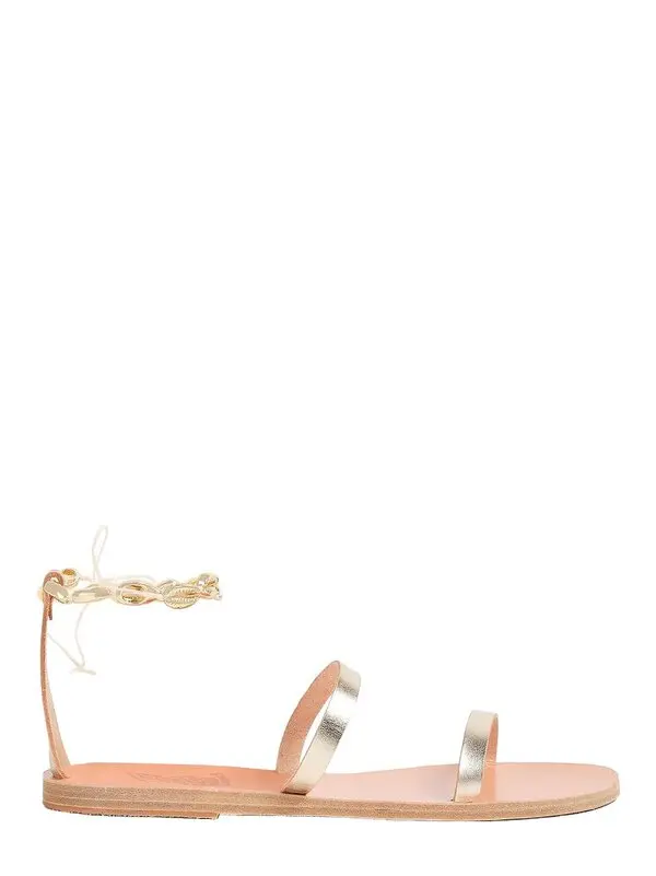 ANCIENT GREEK SANDALS Smirni Embellished Metallic Leather Sandals - Platinum