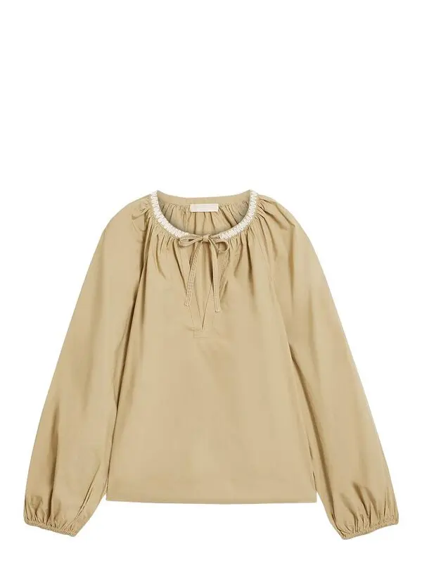 Ulla Johnson Agatha Cotton-poplin Blouse - Sage Green