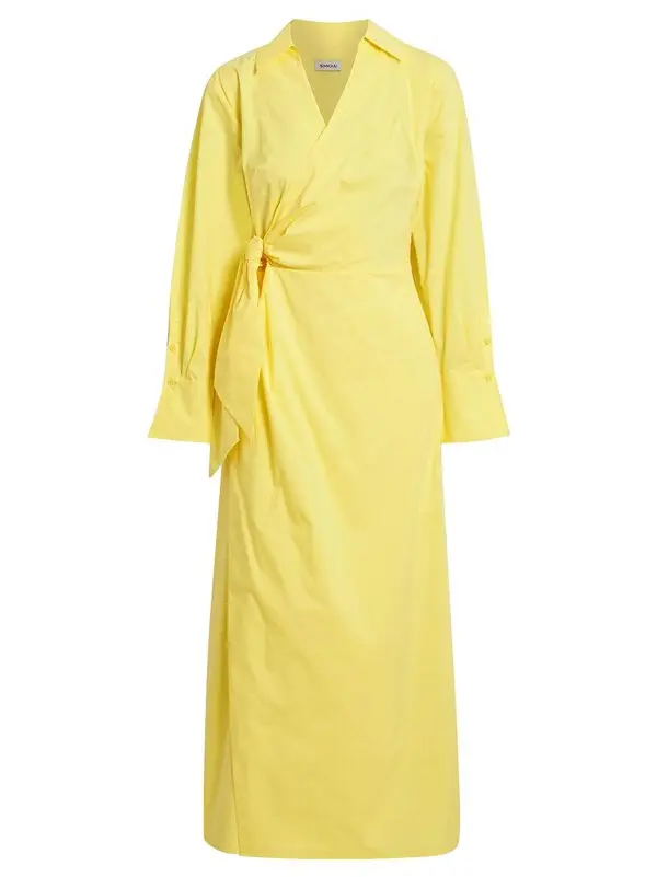Simkhai Briar Wrap-effect Maxi Shirt Dress - Yellow