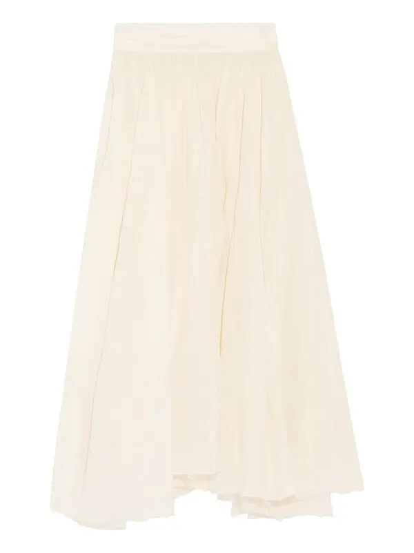MARQUES' ALMEIDA Pleated Cotton Maxi Skirt - Ecru