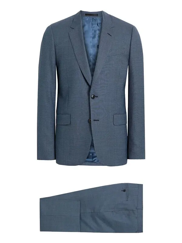 Paul Smith Houndstooth Wool Suit - Blue