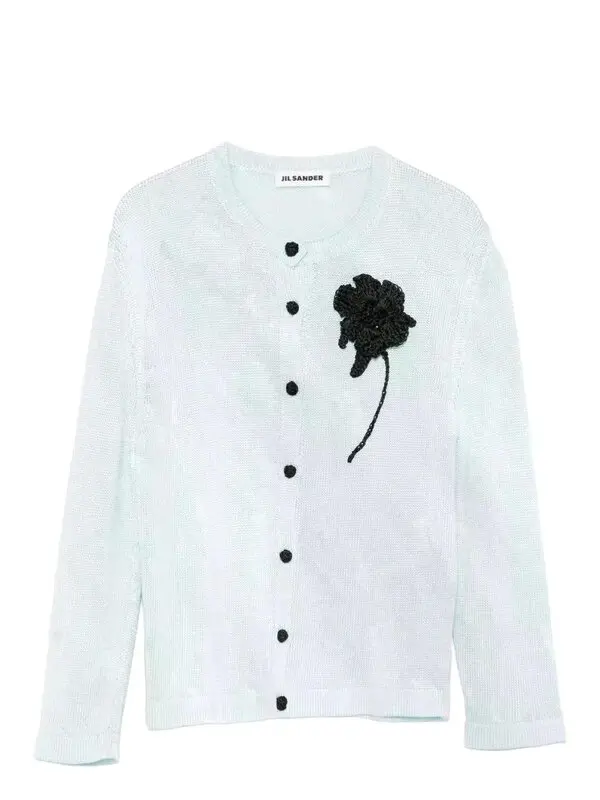 JIL SANDER Crochet Flower Cardigan - Blue