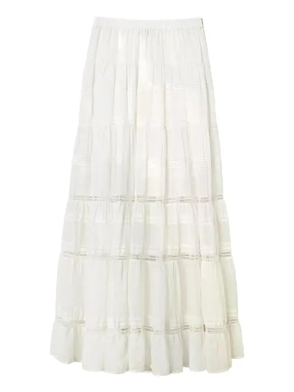 TWINSET Tiered Maxi Skirt - White
