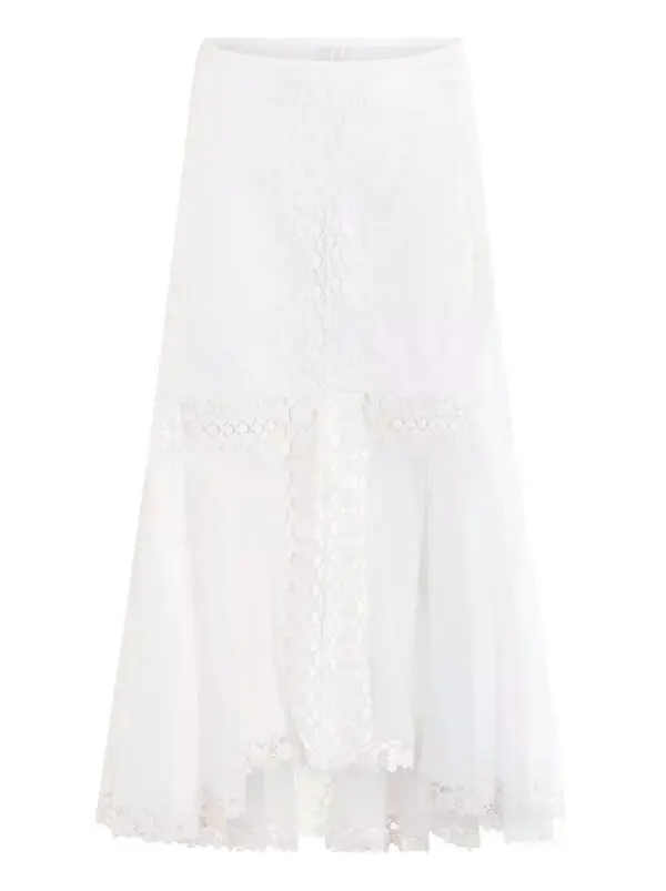 Charo Ruiz Ibiza Crochet-panelled Skirt - White
