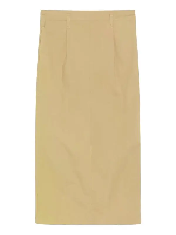 A.M.G. Pleat-detailed Midi Skirt - Brown