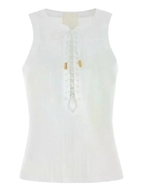 Givenchy Lace-up Ribbed Tank Top - White