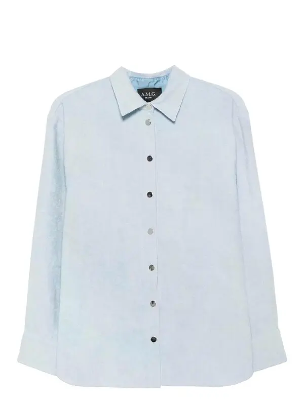 A.M.G. Cotton Button Down Shirt - Blue
