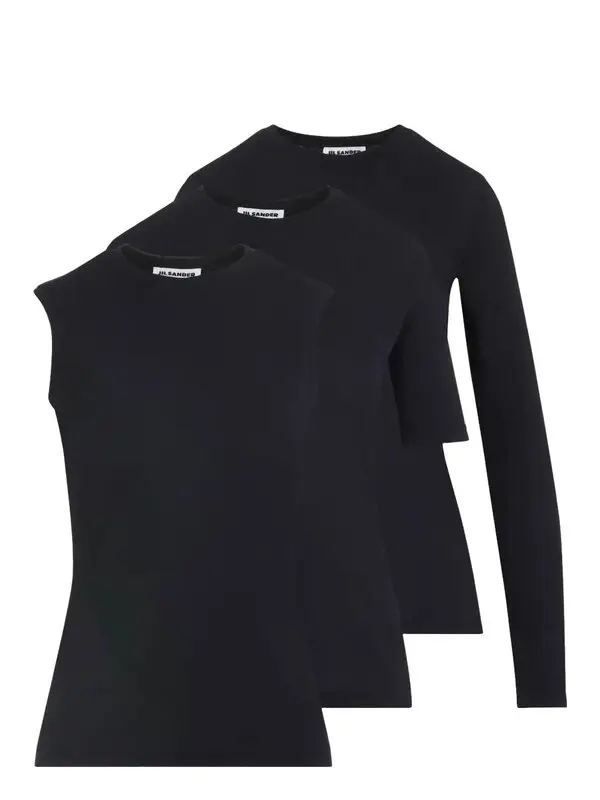 JIL SANDER Cotton T-shirts - Black
