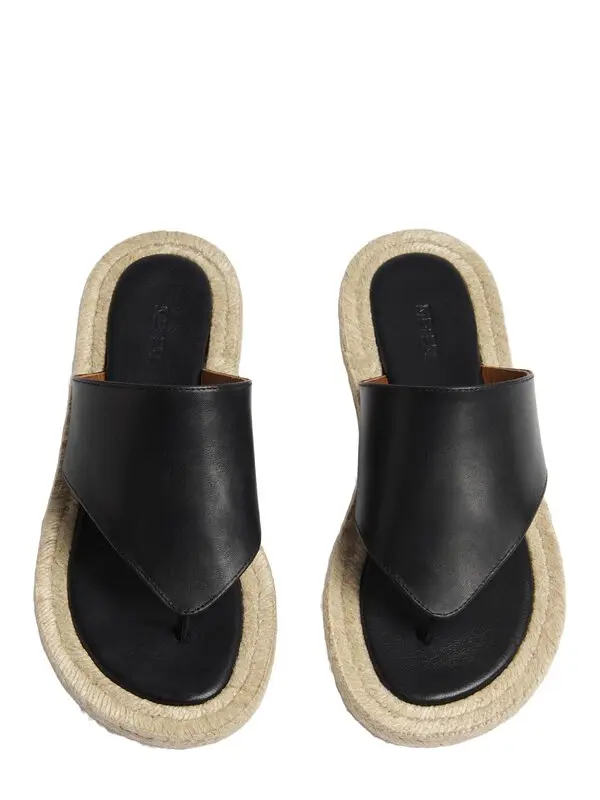 ME+EM Espadrille Thong Sandals - Black
