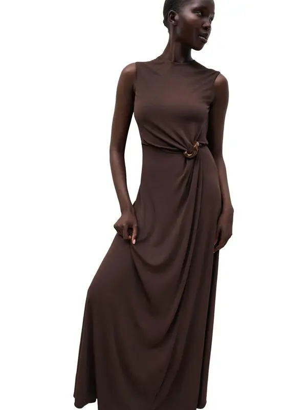 ME+EM Knot Detail Maxi Dress - Summer Chocolate