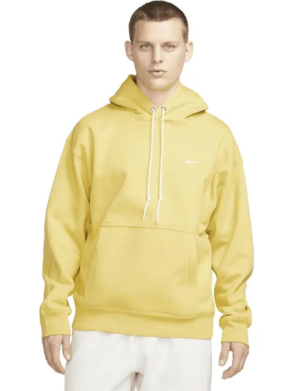 Nike Solo Swoosh Fleece Pullover Hoodie - Yellow