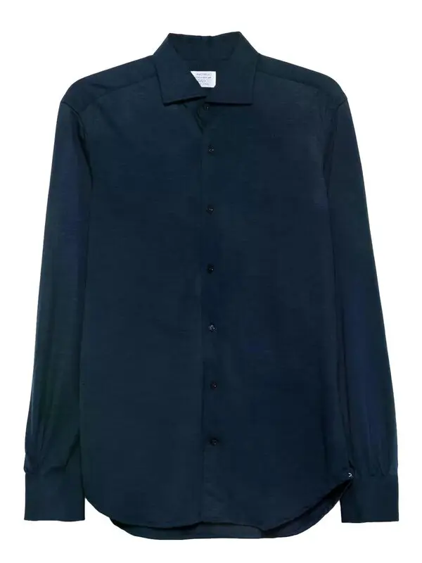 MAZZARELLI Virgin Wool Shirt - Blue