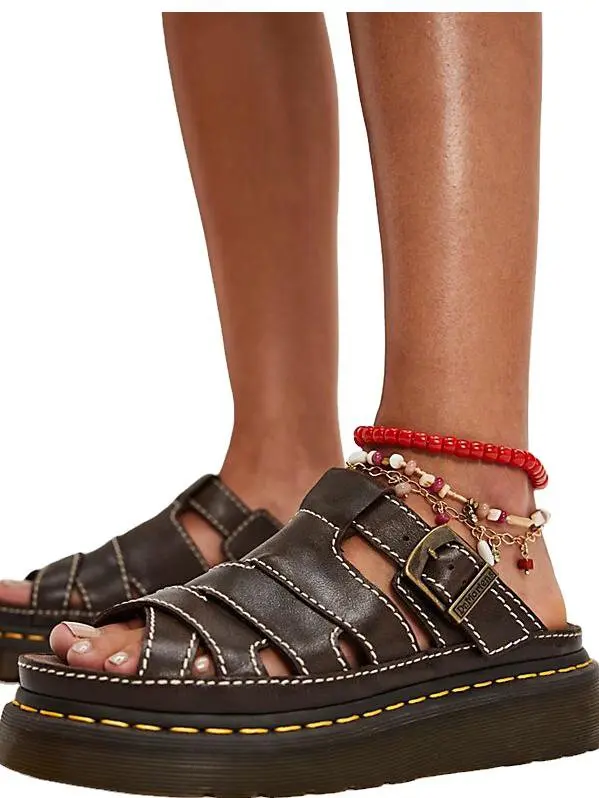 Dr. Martens Maxxy Slide Sandals - Kelp Brown