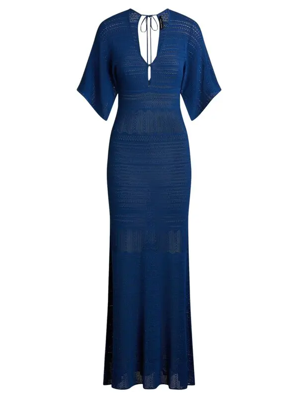 Scanlan Theodore Pleat Lace Dress - Royal