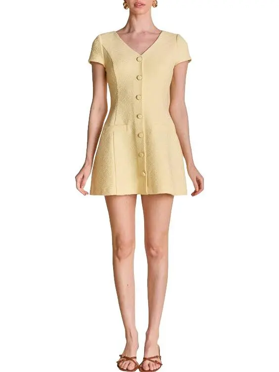 Endless Rose Tweed A-line Mini Dress - Butter