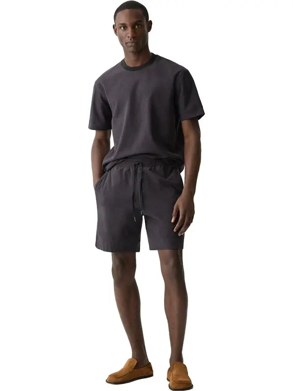 Theory Terry Cotton Drawstring Short - Warm Carbon
