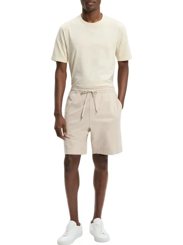 Theory Drawstring Short In Terry Cotton - Warm Silver Cloud