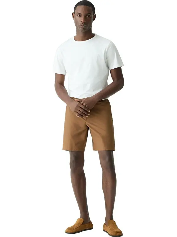Theory Cotton-blend Drawstring Short - Deep Tobacco