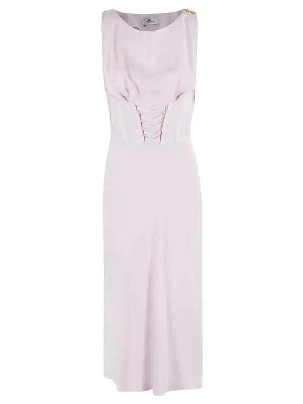 Elisabetta Franchi Corset Midi Dress - Pink