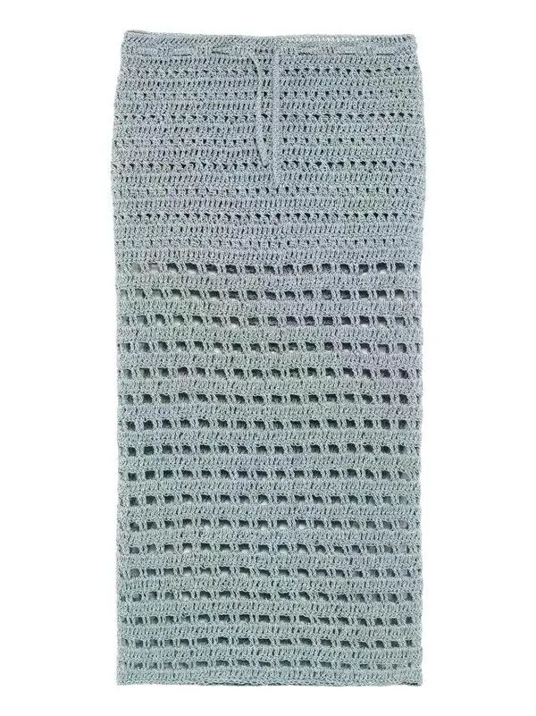 A.M.G. Open-knit Midi Skirt - Blue