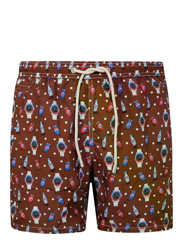 MC2 SAINT BARTH Graphic-print Swim Shorts - Red