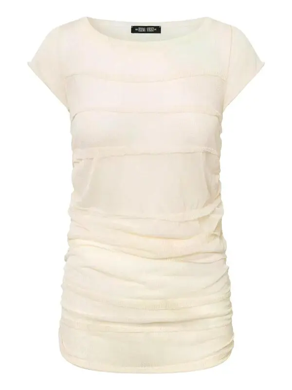 ELENA VELEZ Ruched T-shirt - Neutrals