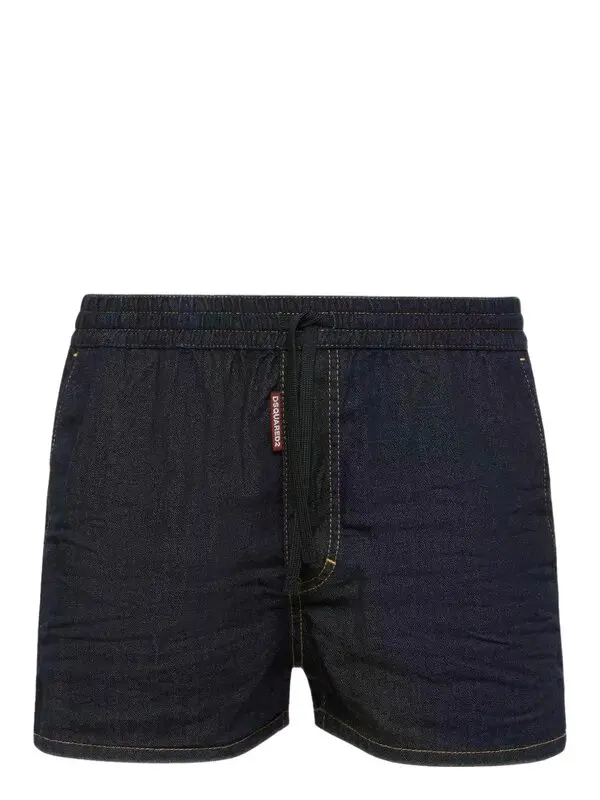 Dsquared2 Logo-tag Denim Shorts - Blue