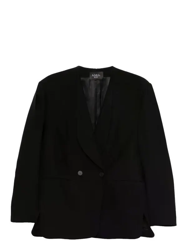 A.M.G. Double-breasted Blazer - Black