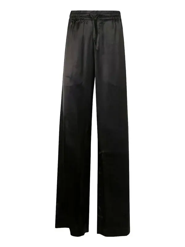MARINE SERRE Satin Trousers - Black