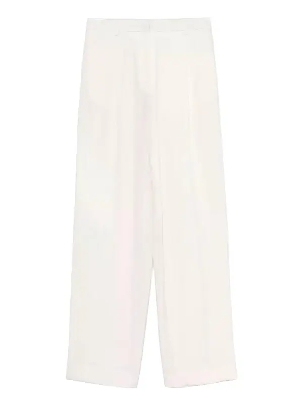 A.M.G. Pleat-detailed Trousers - White