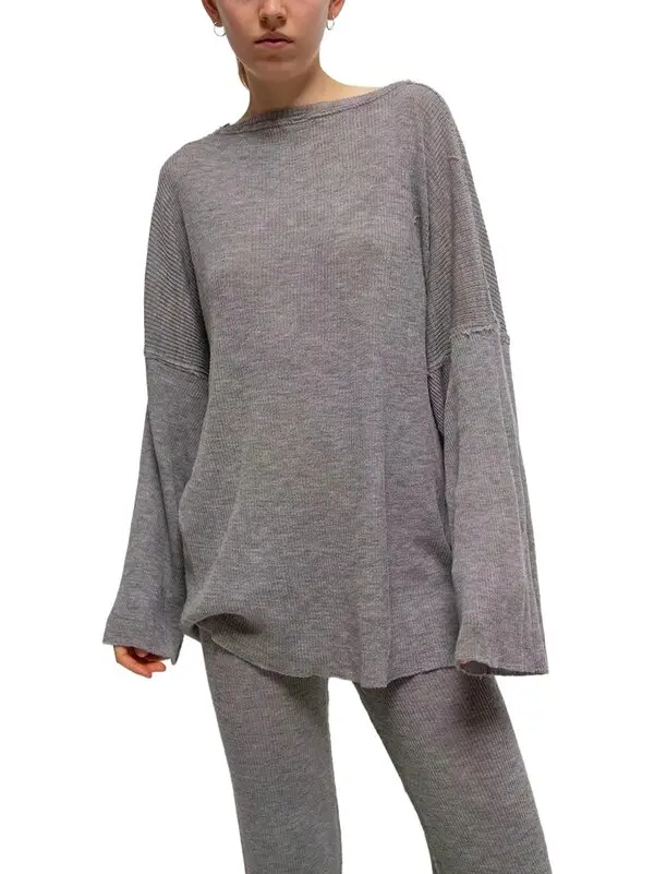 GUDRUN & GUDRUN Billa Ribbed Top - Grey
