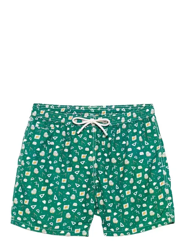 MC2 SAINT BARTH Printed Swim Shorts - Green